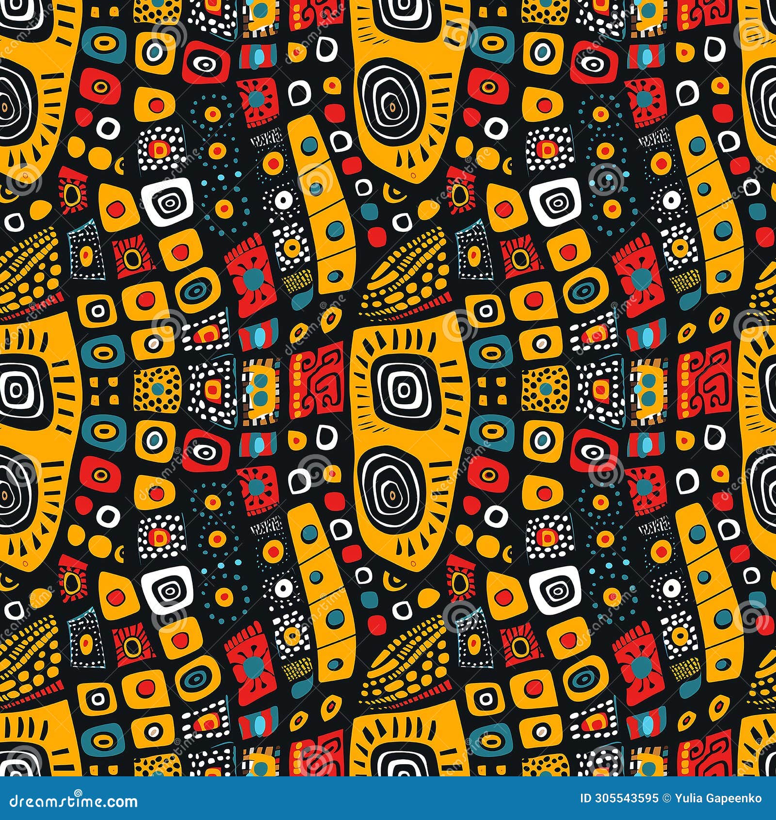 Abstract African Background Seamless Pattern Stock Image - Image of ...