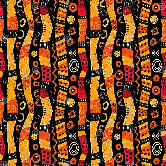 Abstract African Background Seamless Pattern Stock Illustration ...