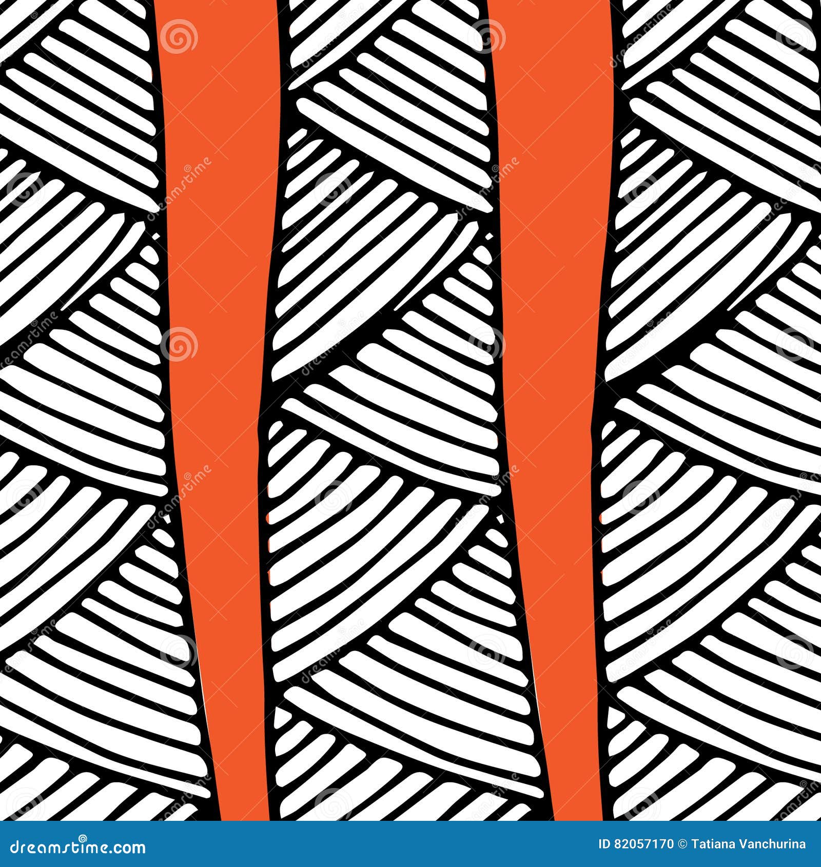 Abstract African Pattern Orange and Black Stock Vector - Illustration ...