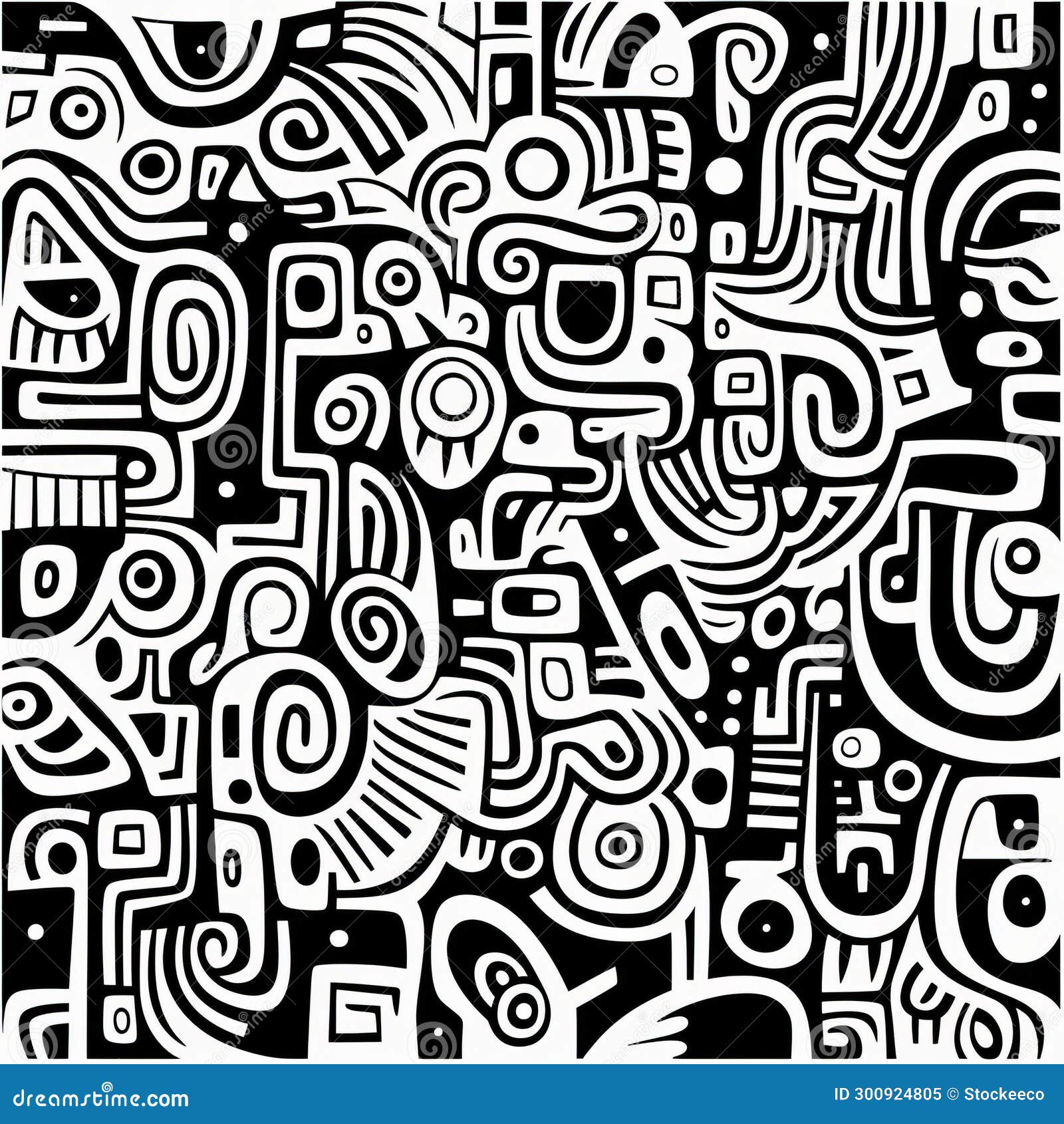 Abstract Afro-colombian Art: Expressive Faces and Cellular Formations ...