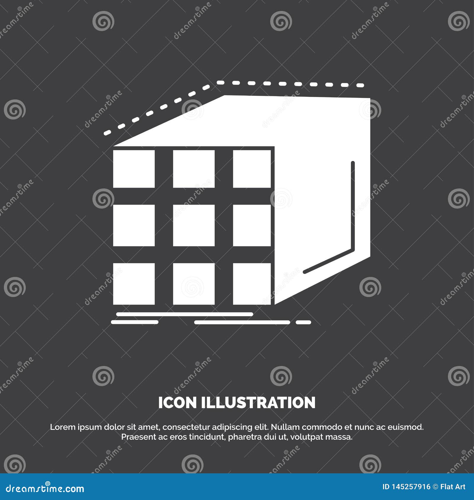 Abstract, Aggregation, Cube, Dimensional, Matrix Icon. Glyph Vector Symbol for UI and UX ...