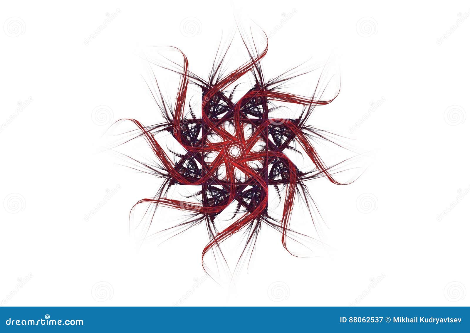Abstract Aggressive Fractal Red Black Figure Stock Image - Image of ...