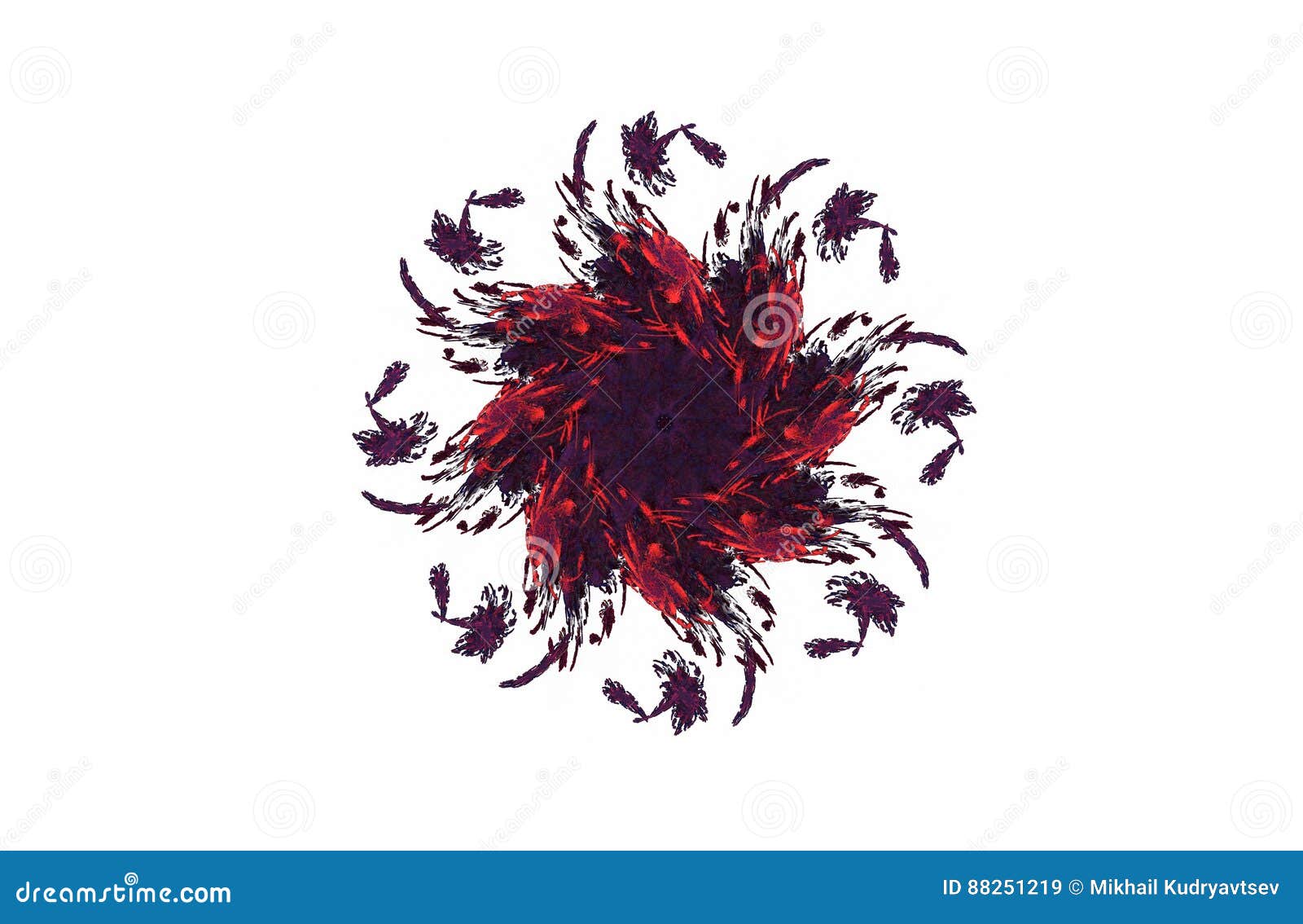 Abstract Aggressive Fractal Red Black Figure Stock Illustration ...