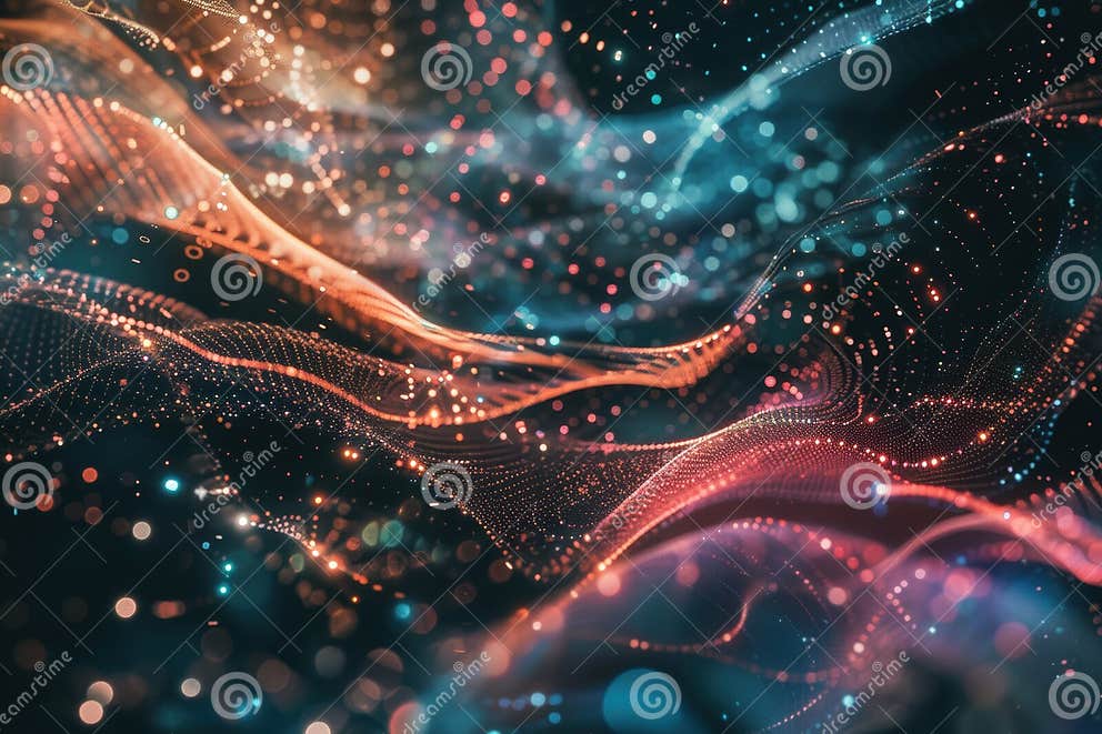 Abstract AI Algorithm Background with Futuristic Neural Networks and Data Flow. Stock Image ...