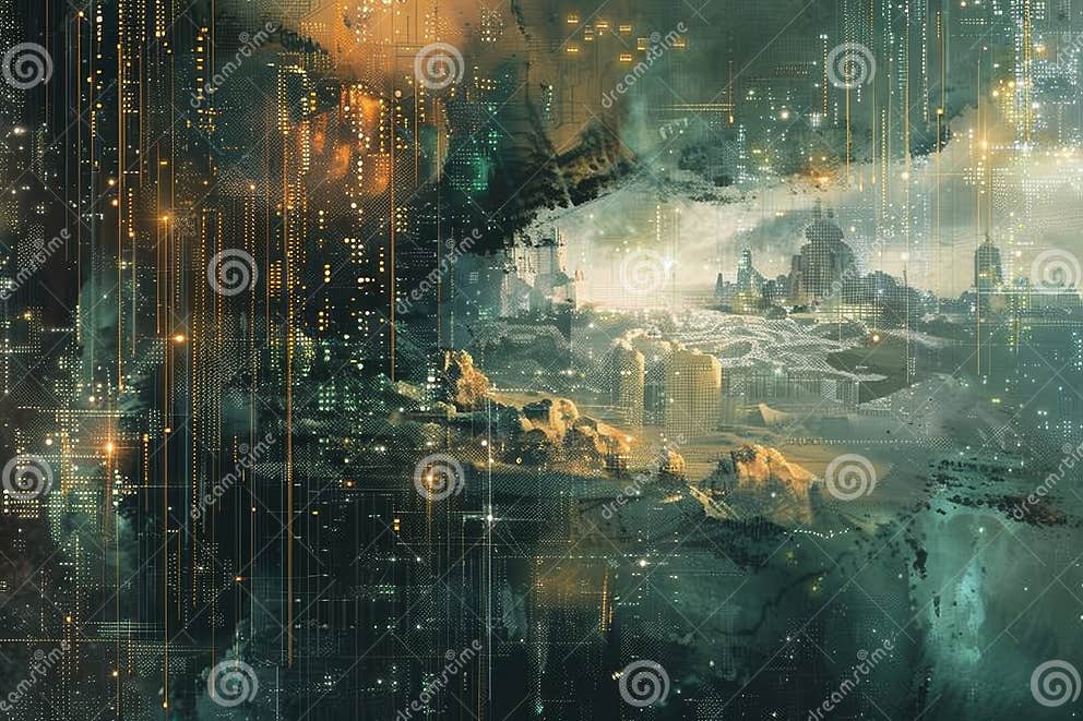 Abstract Ai Algorithm Background With Futuristic Neural Networks And