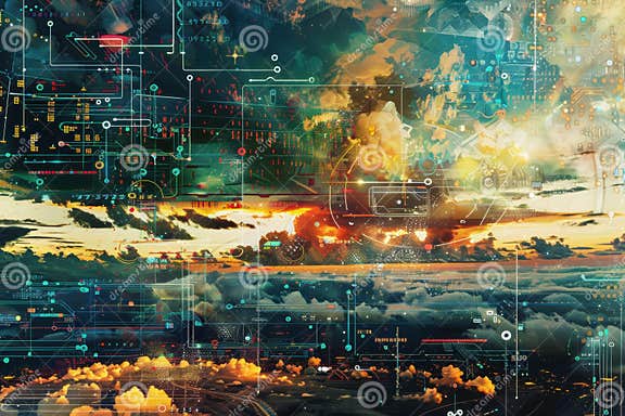 Abstract AI Algorithm Background with Futuristic Neural Networks and ...