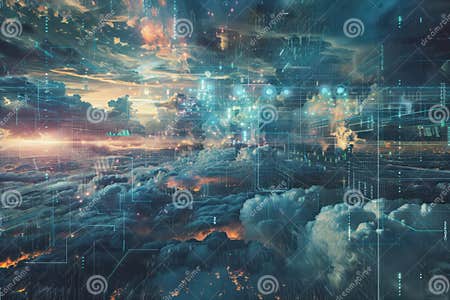Abstract AI Algorithm Background with Futuristic Neural Networks and Data Flow. Stock Image ...