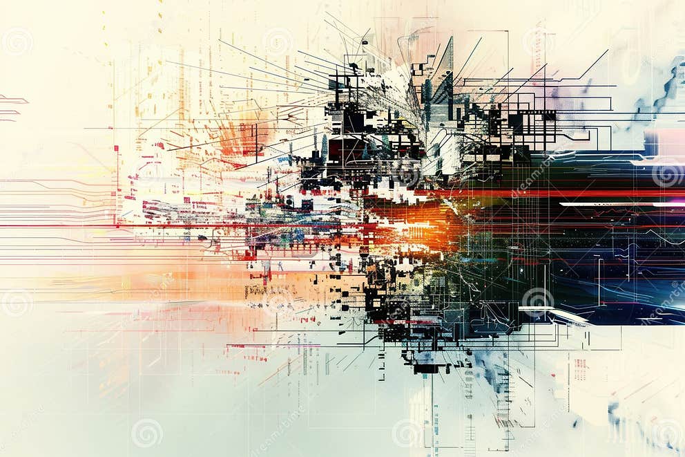 Abstract AI Algorithm Background with Neural Networks, Data, and ...