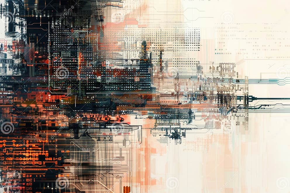 Abstract AI Algorithm Background with Neural Networks, Data, and ...