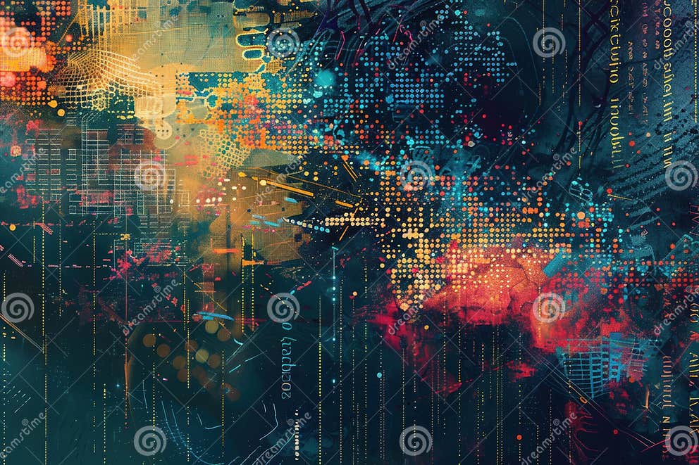 Abstract AI Algorithm Background with Neural Networks, Data, and ...