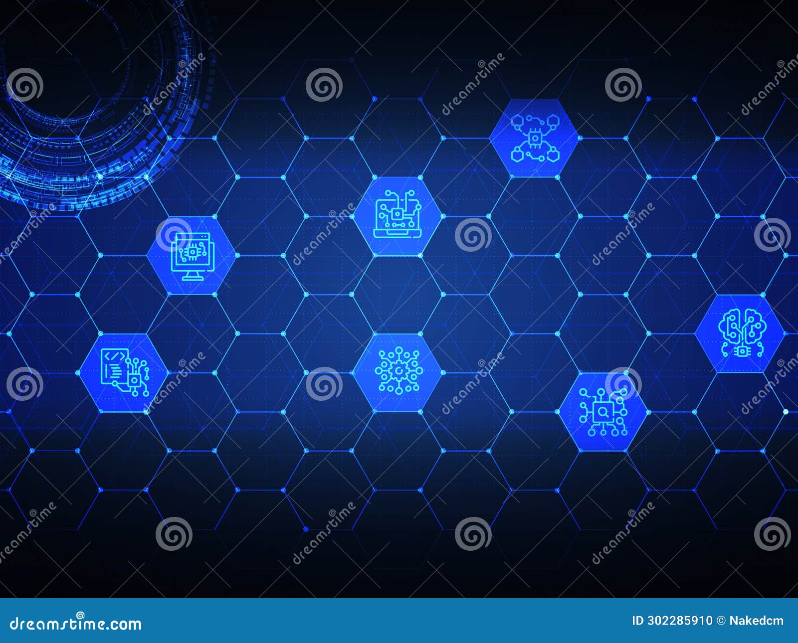 Abstract Ai Artificial Intelligence Blue Data Future Futuristic Circuit ...