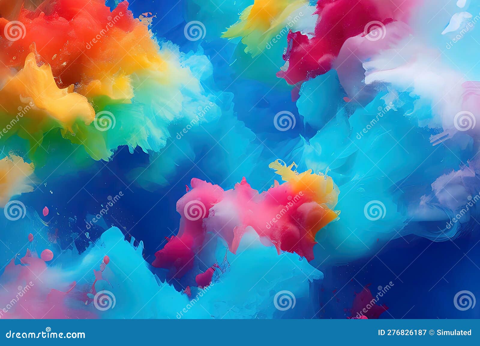 Abstract Ai Generated Background Illustration of a Colored Floating ...