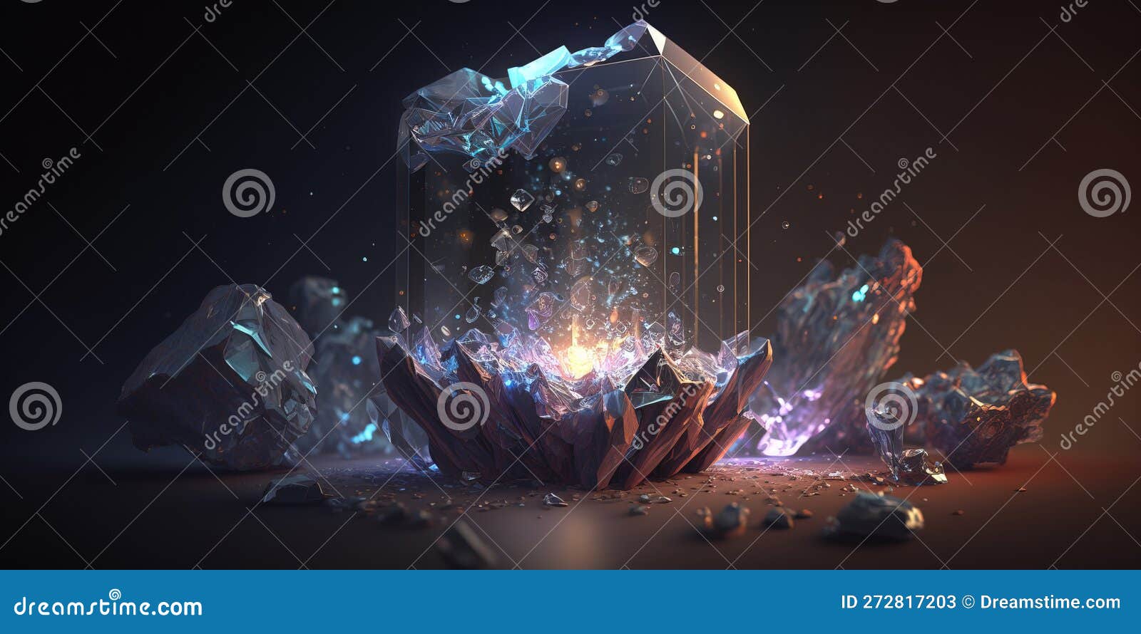 Abstract Ai Generated Crystal Stock Illustration - Illustration of ...