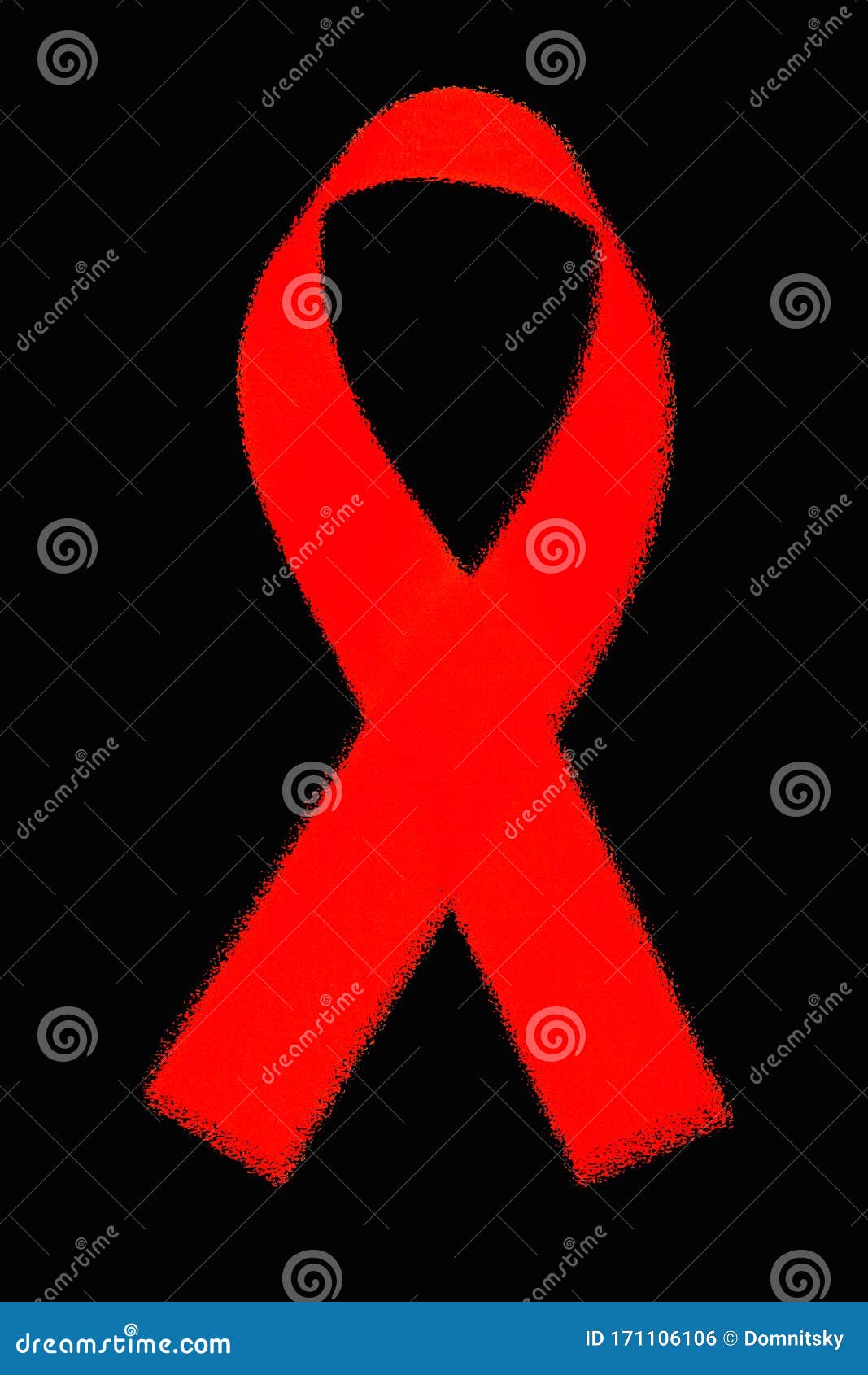 Abstract Aids Awareness Red Ribbon on Black Background Stock Photo ...