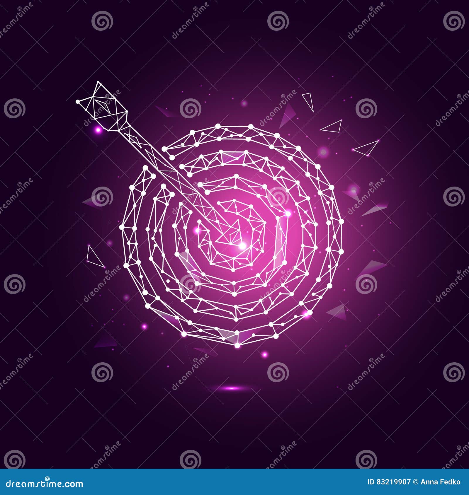 Abstract Aim with Low Poly Connected Dot and Lines Background Stock ...