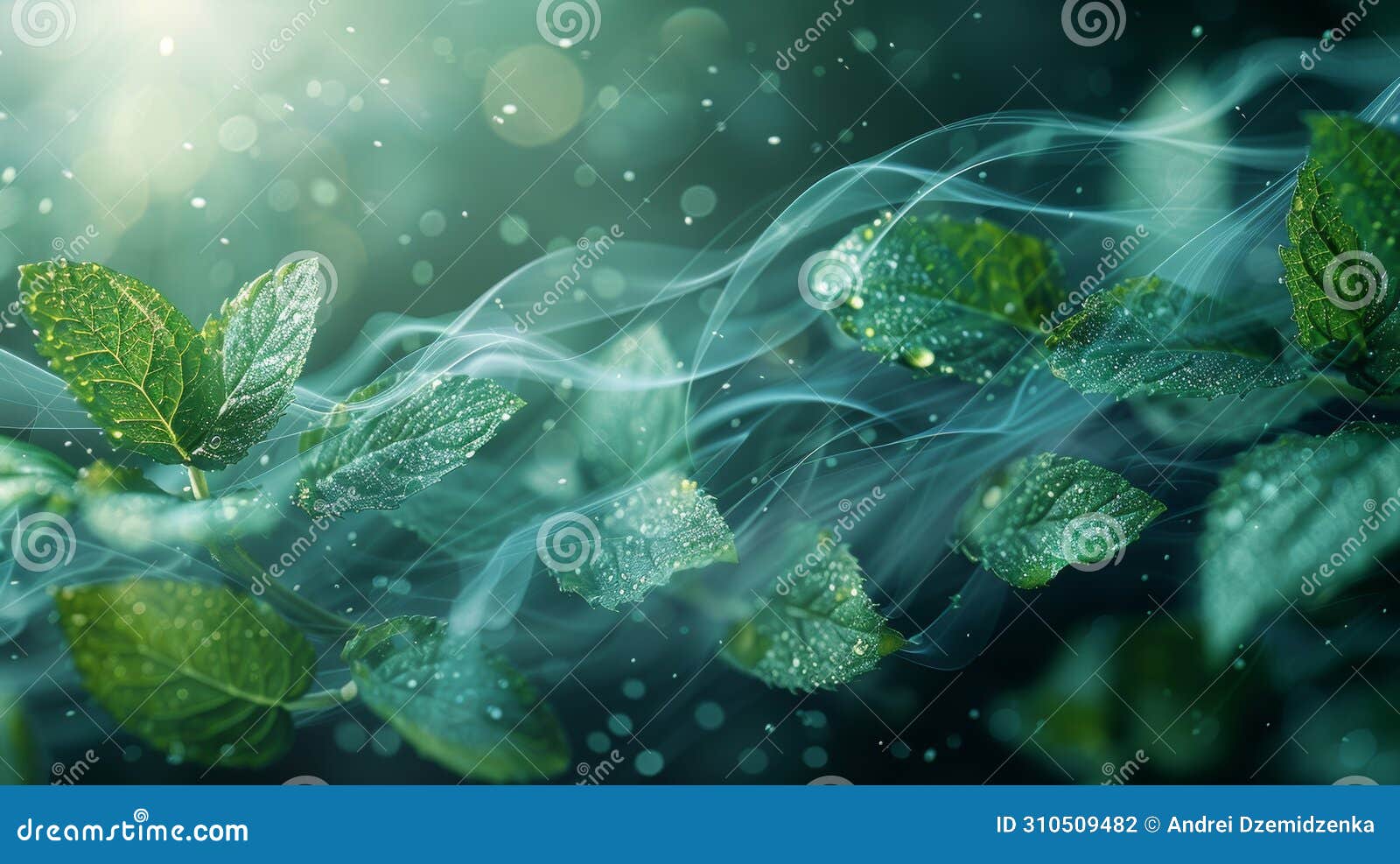 An Abstract Air Blowing Effect with a Blurred Wave Motion with Mint ...