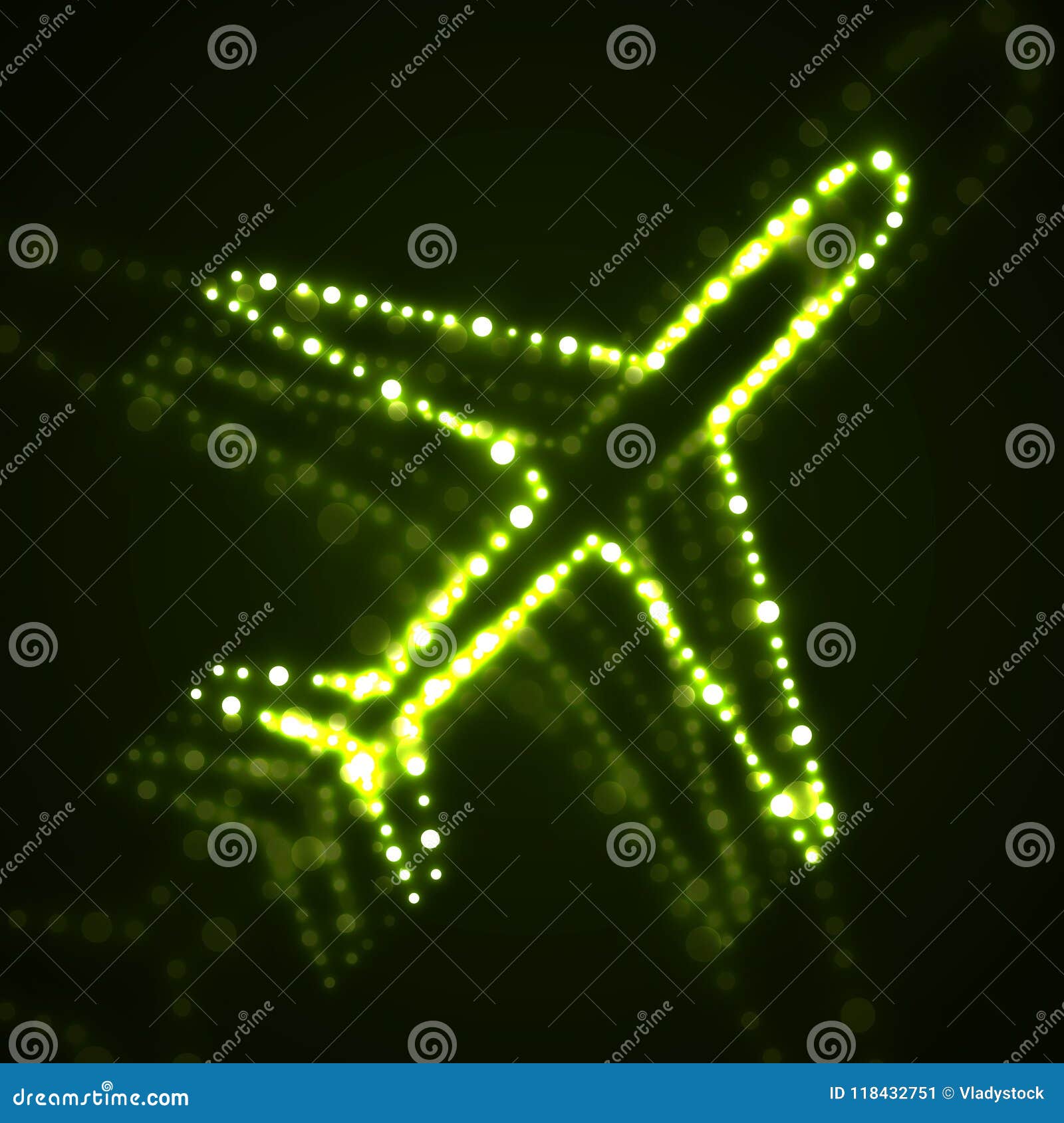 Abstract Airplane of Glowing Dots Stock Vector - Illustration of plane ...