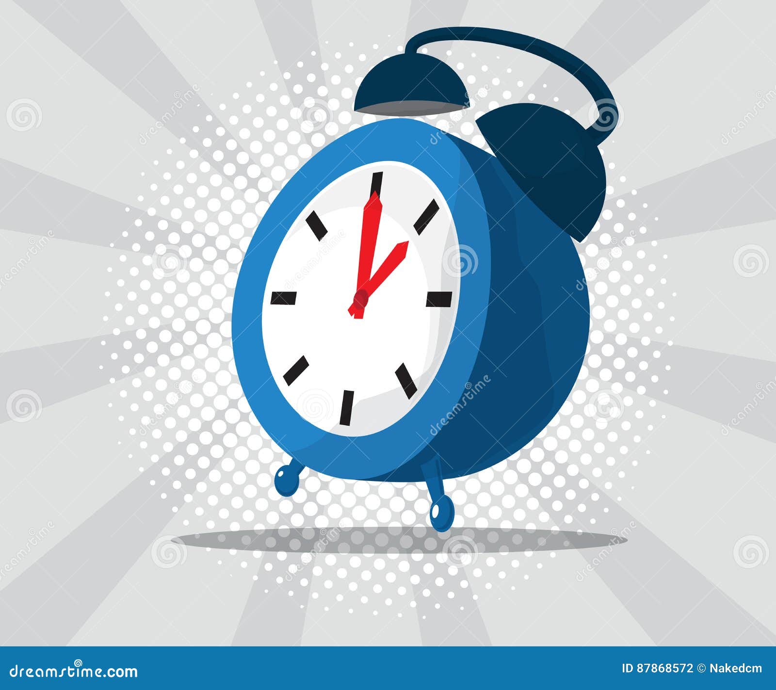 Abstract Alarm Clock with Burst and Halftone Background Stock Vector ...