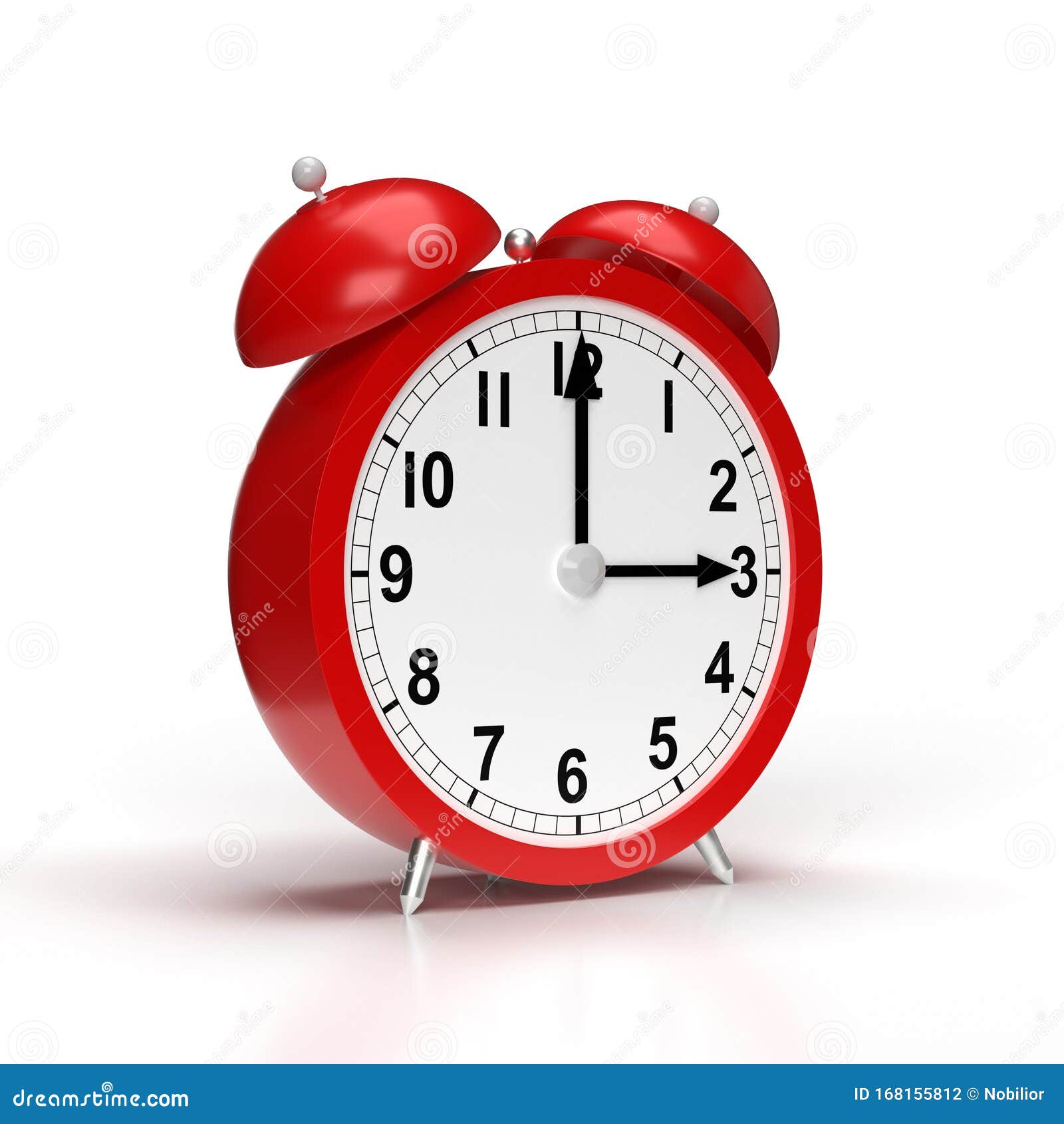 Abstract Alarm Clock on White Background. 3D Stock Illustration ...