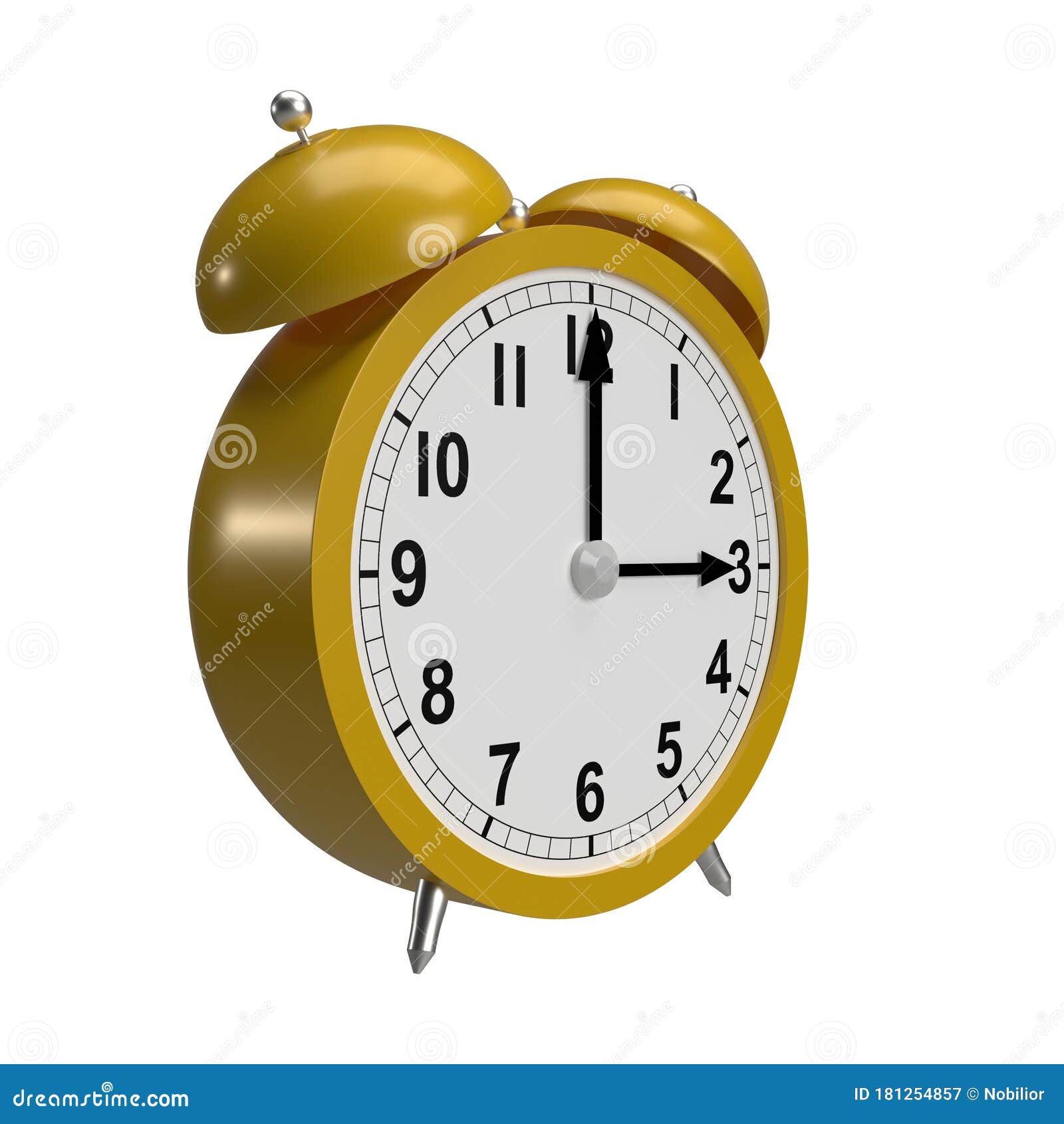 Abstract Alarm Clock on White Background. Stock Illustration ...