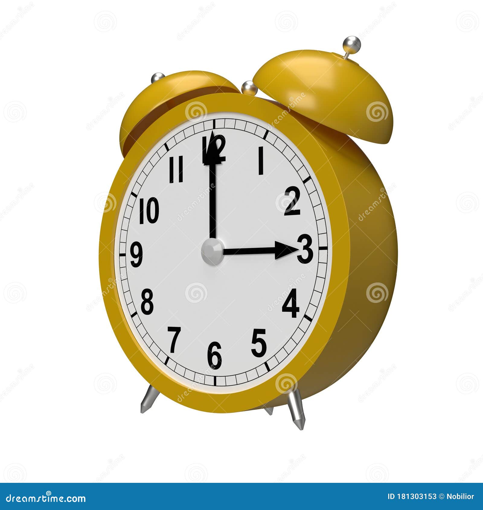Abstract Alarm Clock on White Background. Stock Illustration ...