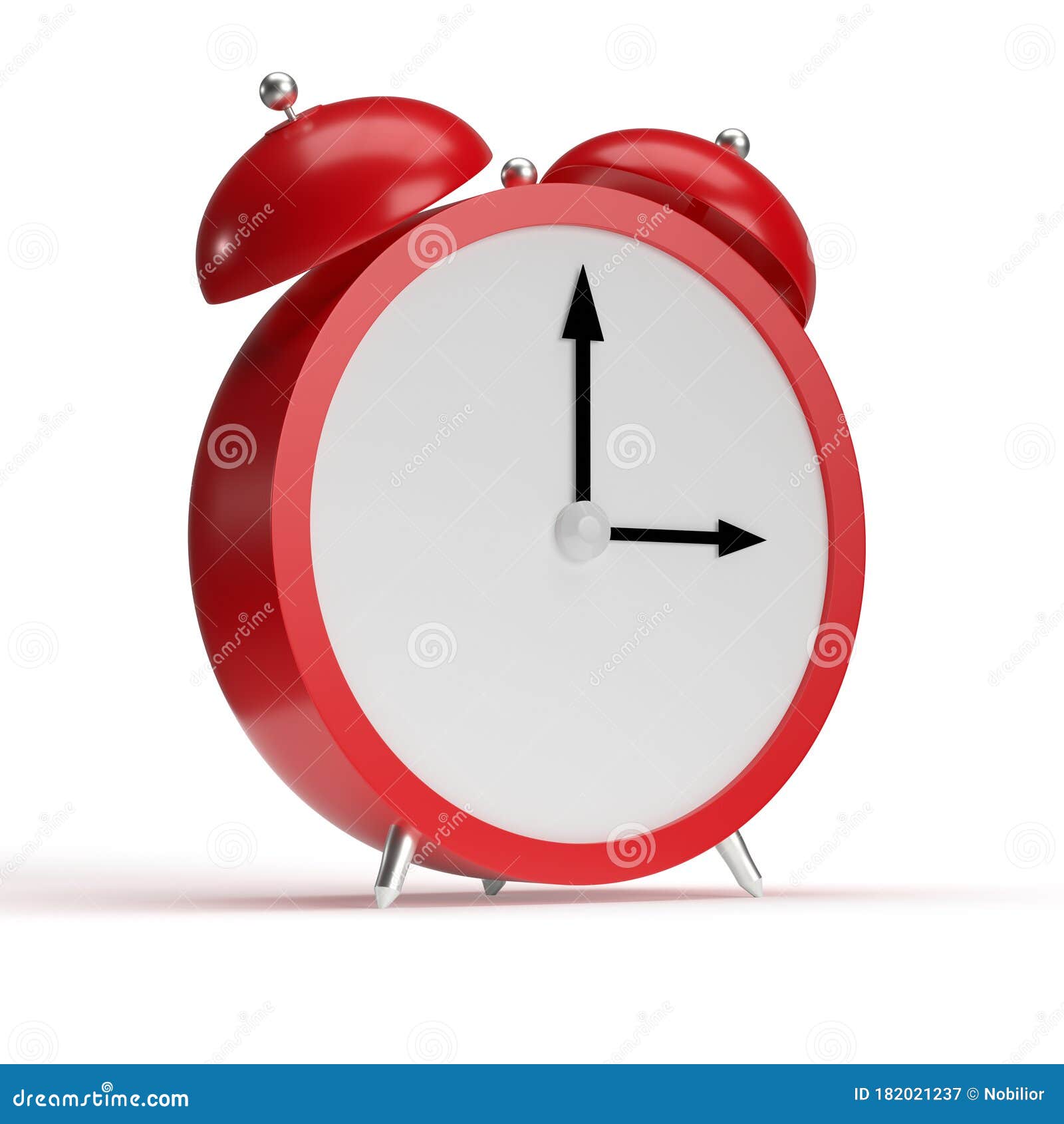 Abstract Alarm Clock on White Background. Stock Illustration ...