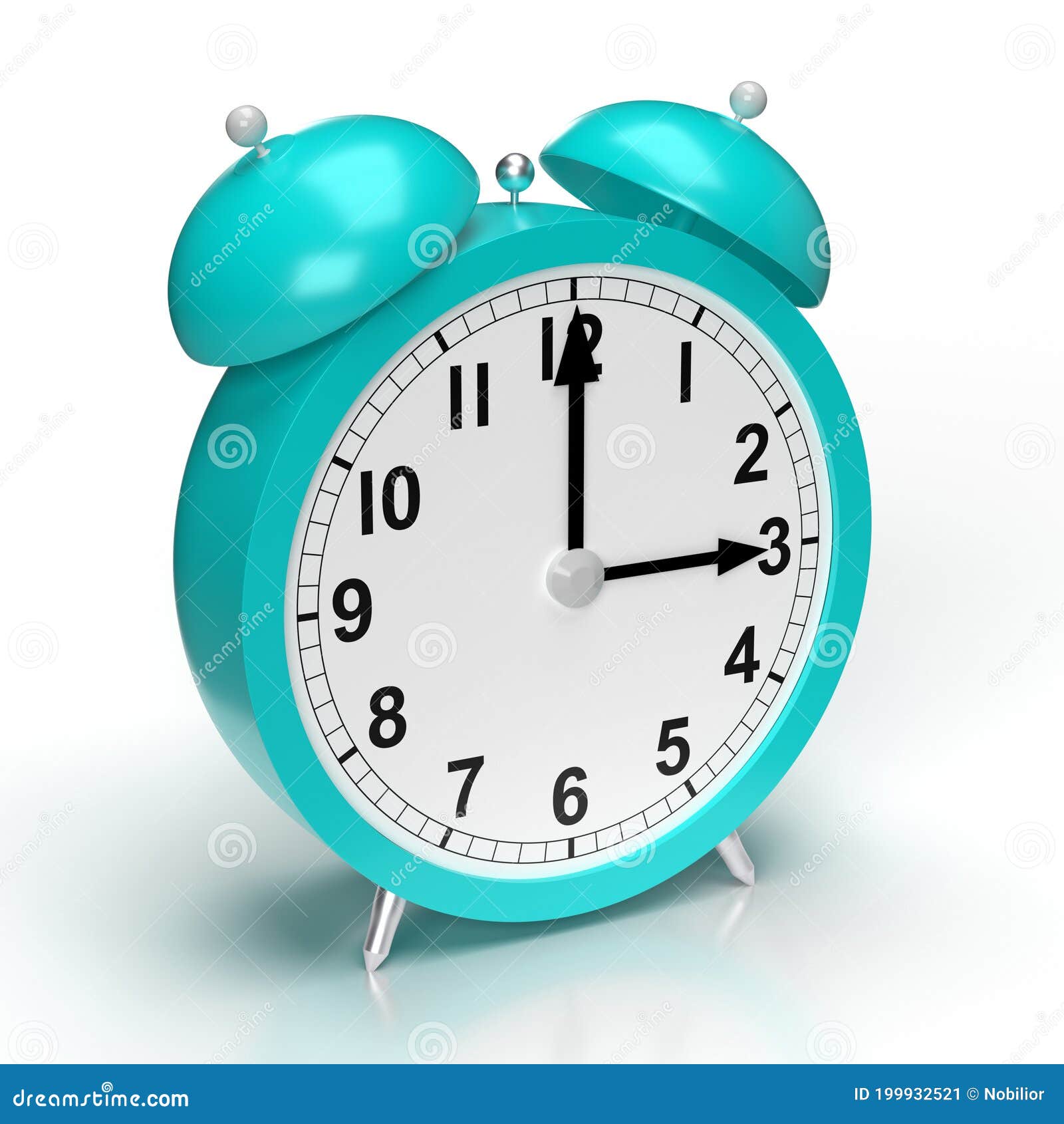 Abstract Alarm Clock on White Background. Stock Illustration ...