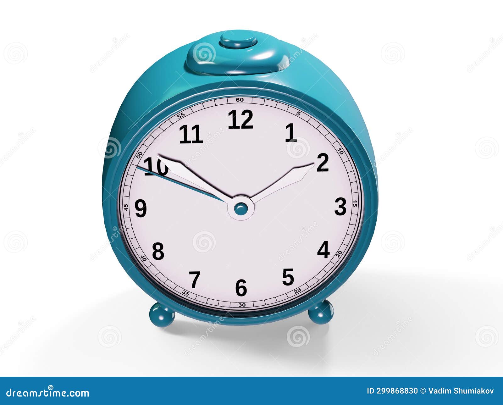Abstract Alarm Clock on White Background. 3D Rendering Stock ...