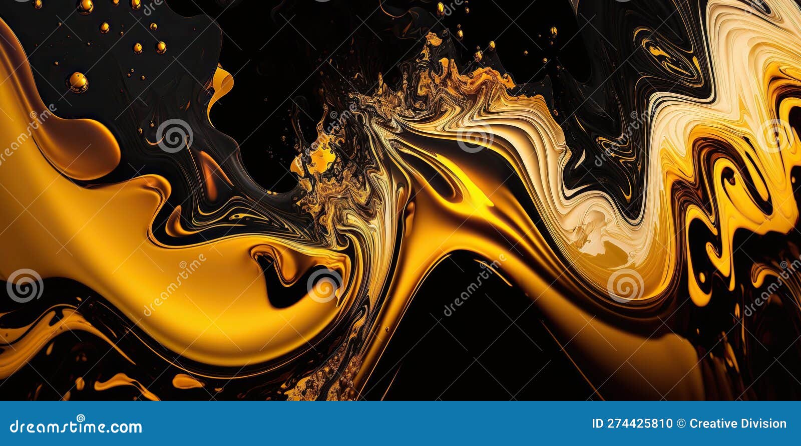 Abstract Alcohol Golden Ink Background, Generative AI Stock ...