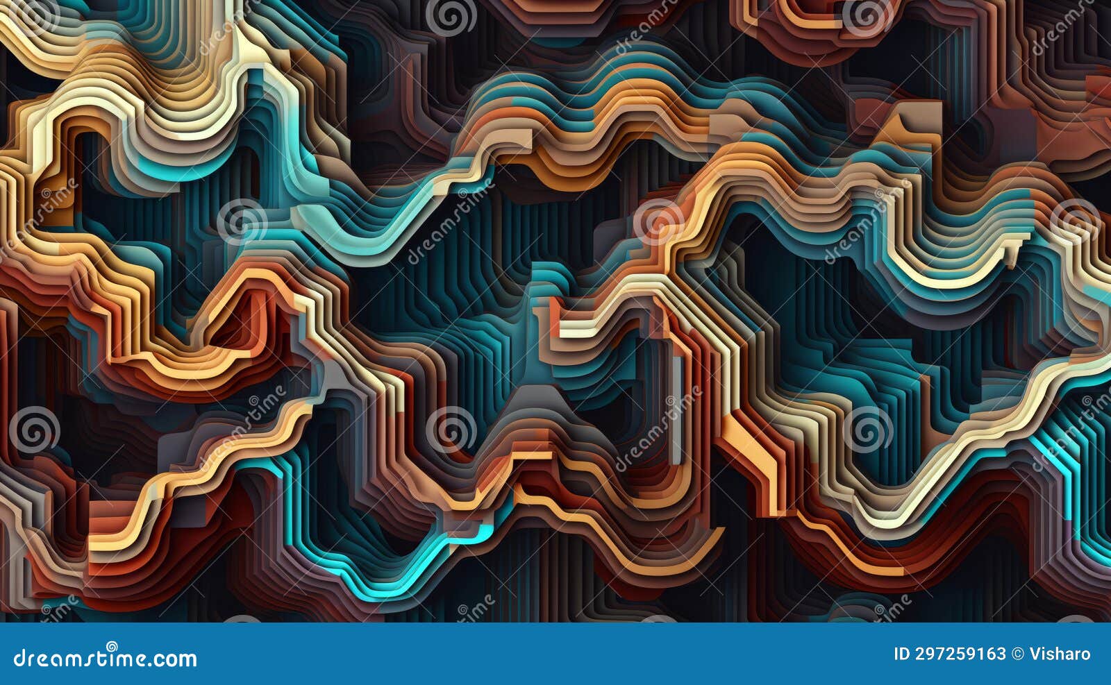 Algorithmic Art Wallpaper With Abstract Circuit Design Royalty Free