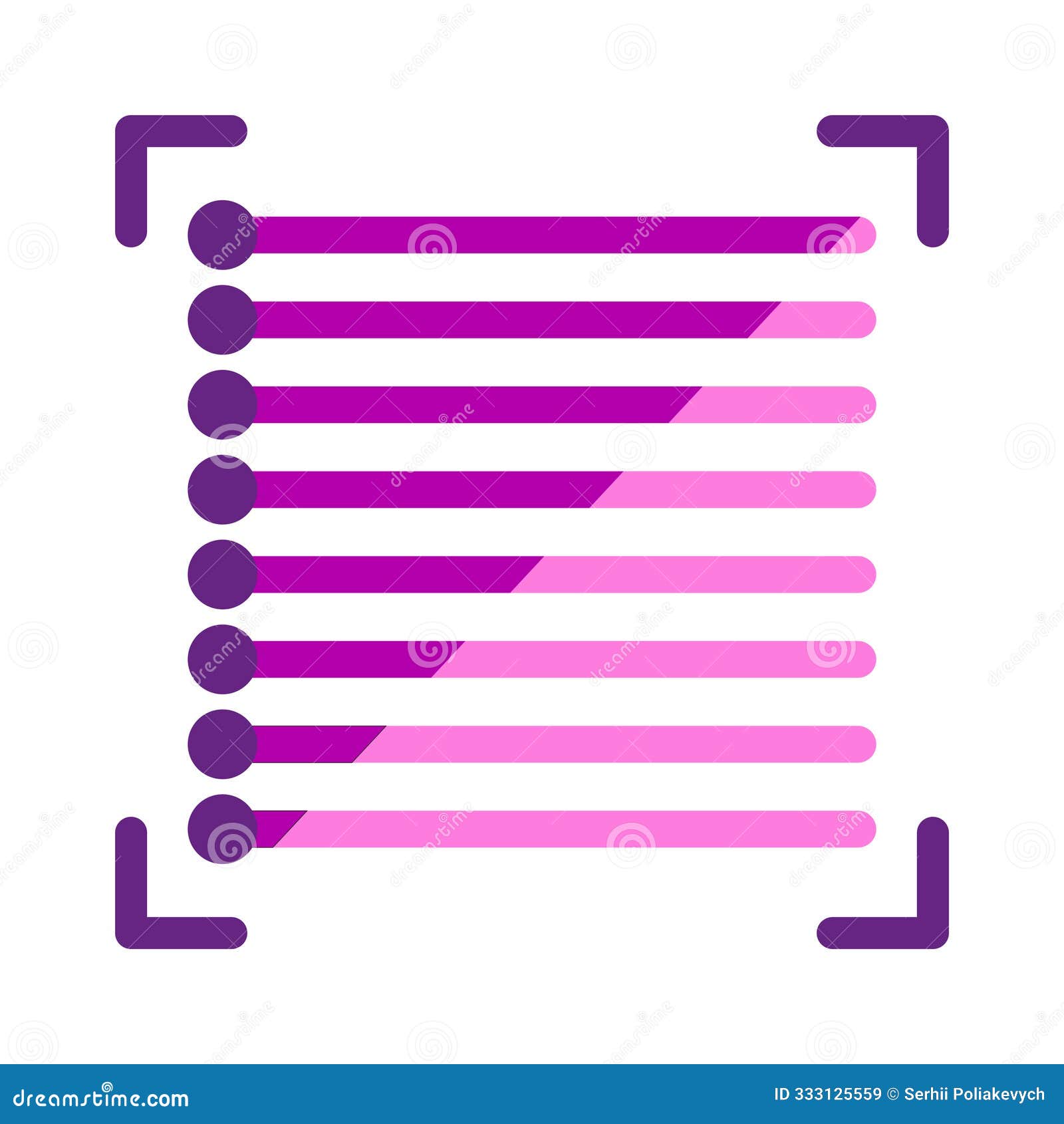 Abstract Alignment Icon. Parallel Lines Illustration. Gradient Purple ...