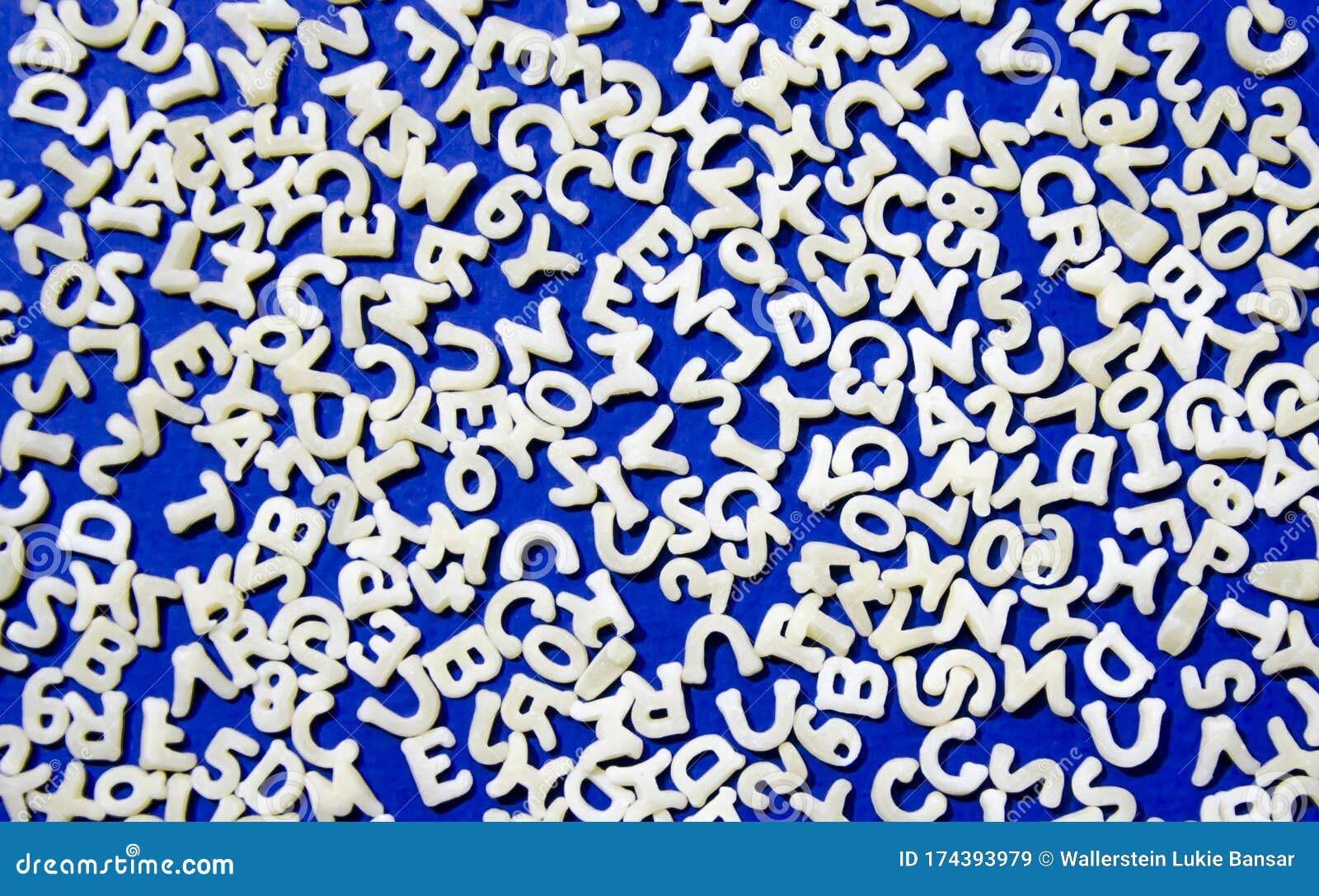 Abstract Alphabet on Blue Background Stock Image - Image of closeup ...