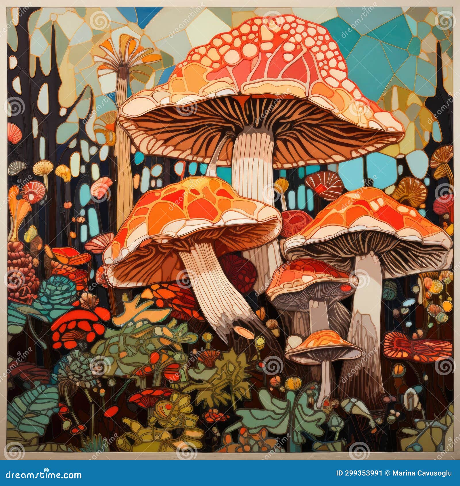 Abstract Amanita Mushrooms Background Stock Image - Image of growth ...