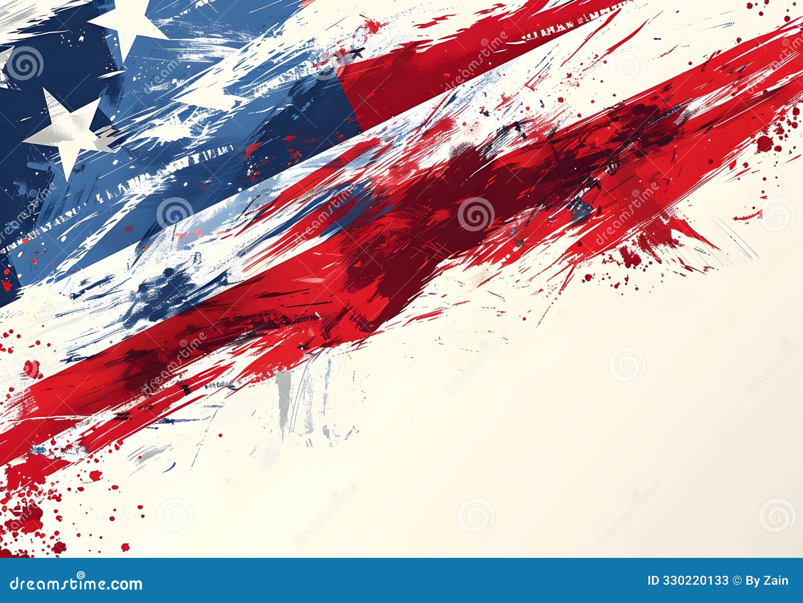 Abstract American Flag Background Grunge Brush Strokes and Blank Space ...
