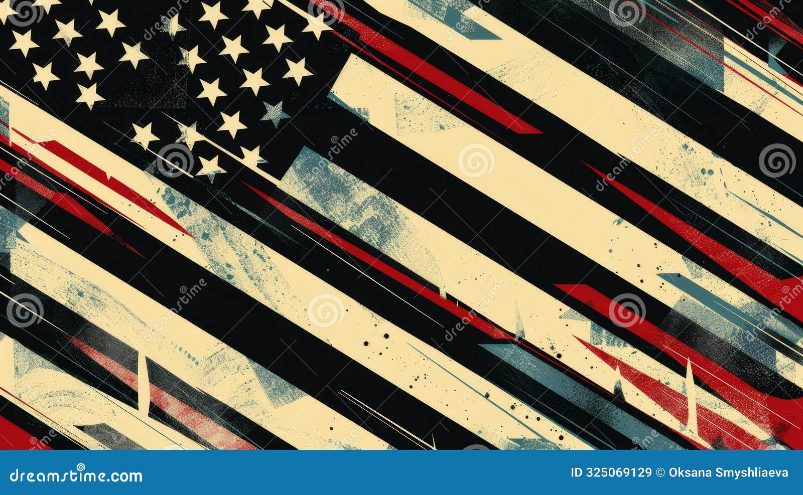 Abstract American Flag Design with Grunge Texture Stock Image - Image ...