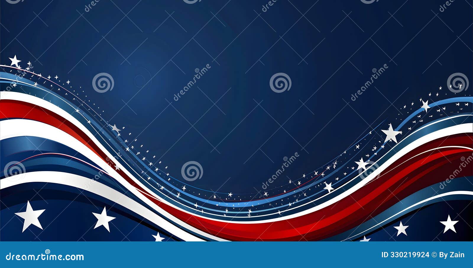 Abstract American Flag Vector Background Stars and Curved Stripes Stock ...