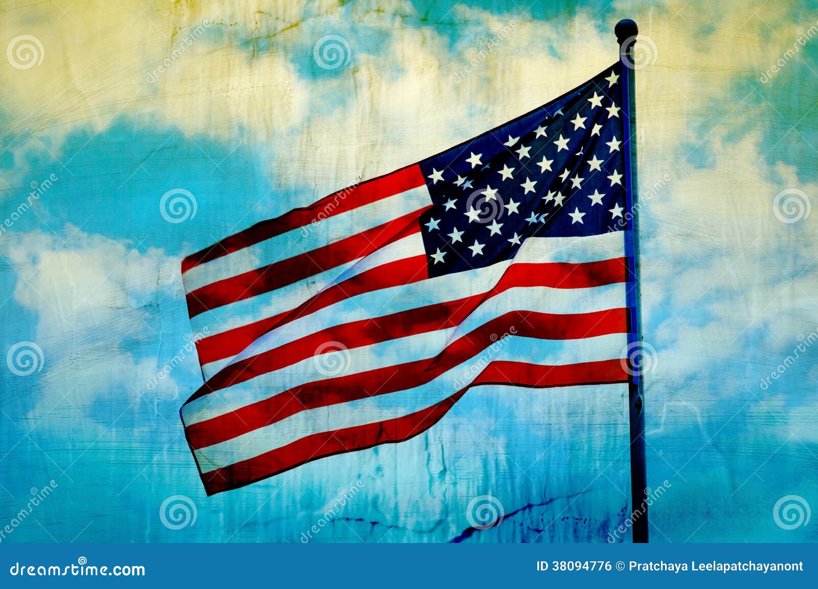 Abstract American Flag Waving Stock Illustration - Illustration of ...