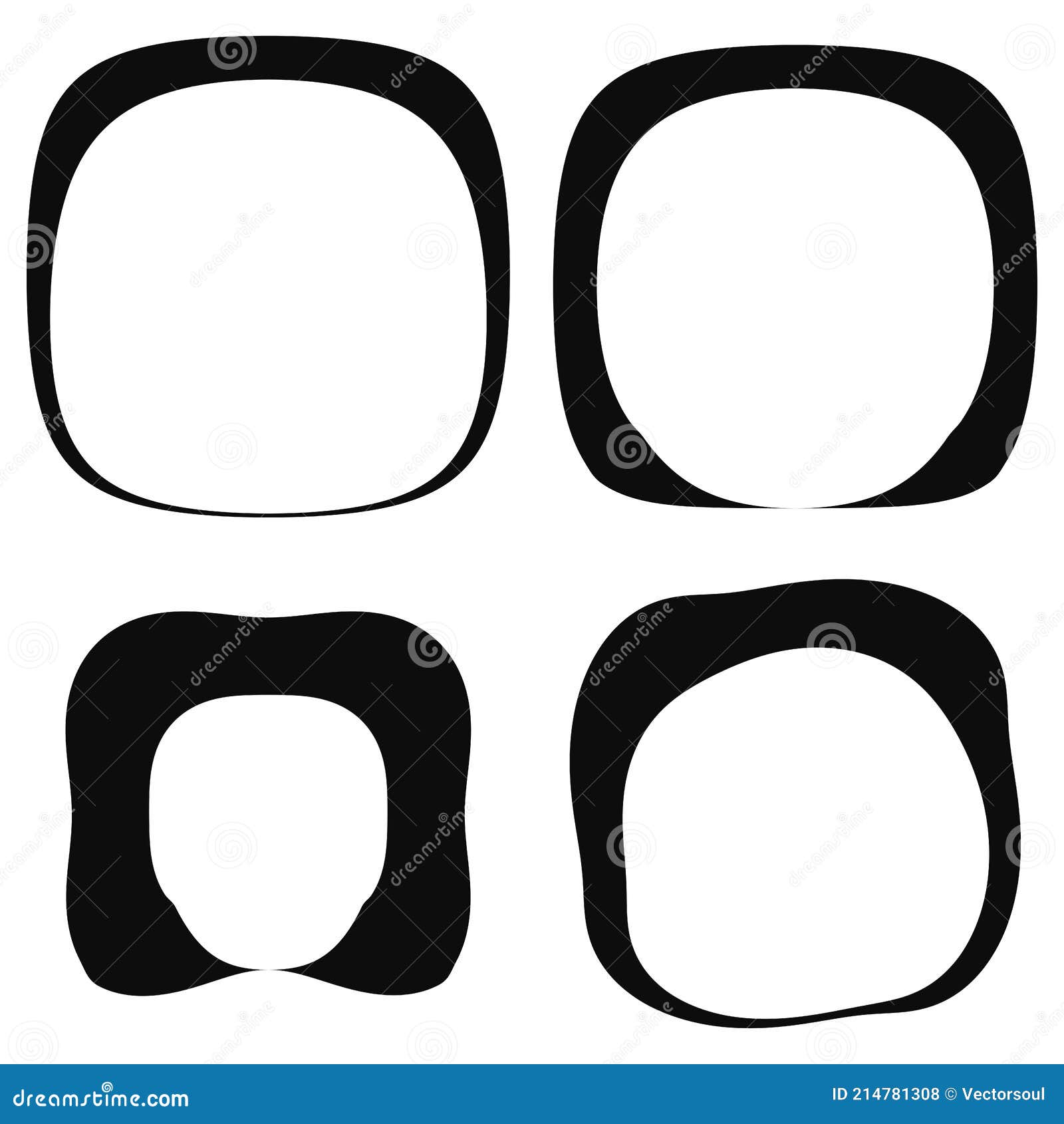 Abstract Amorphous Rounded Square Shape, Element. Rounded Square Icon ...