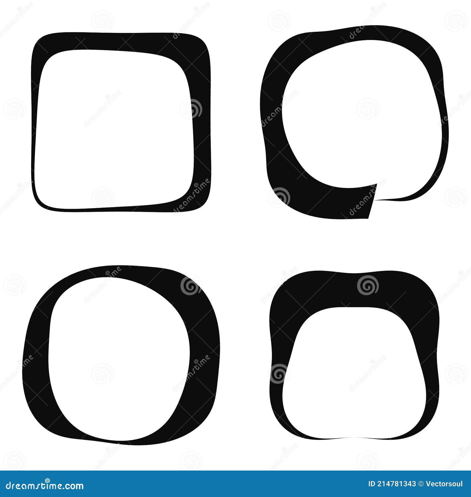 Abstract Amorphous Rounded Square Shape, Element. Rounded Square Icon ...