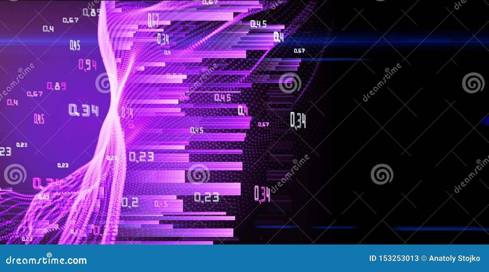 Abstract Analysis Infographic on Shines Purple Background. Big Data ...