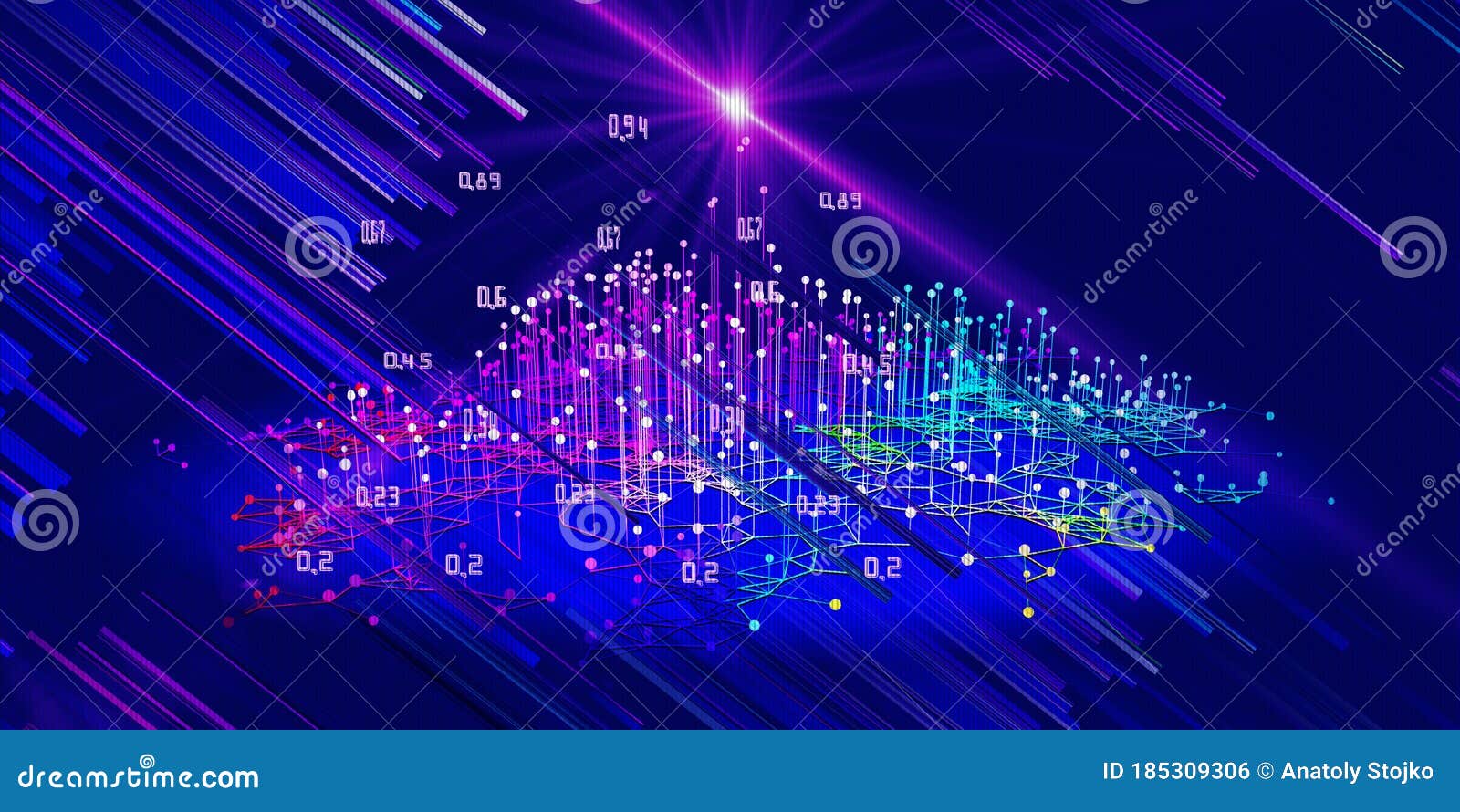 Abstract Analytical Background with Color Infographic Data ...