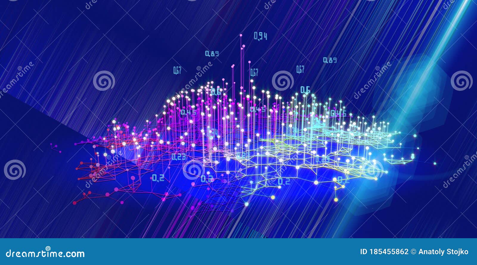 Abstract Analytical Background with Color Infographic Data ...