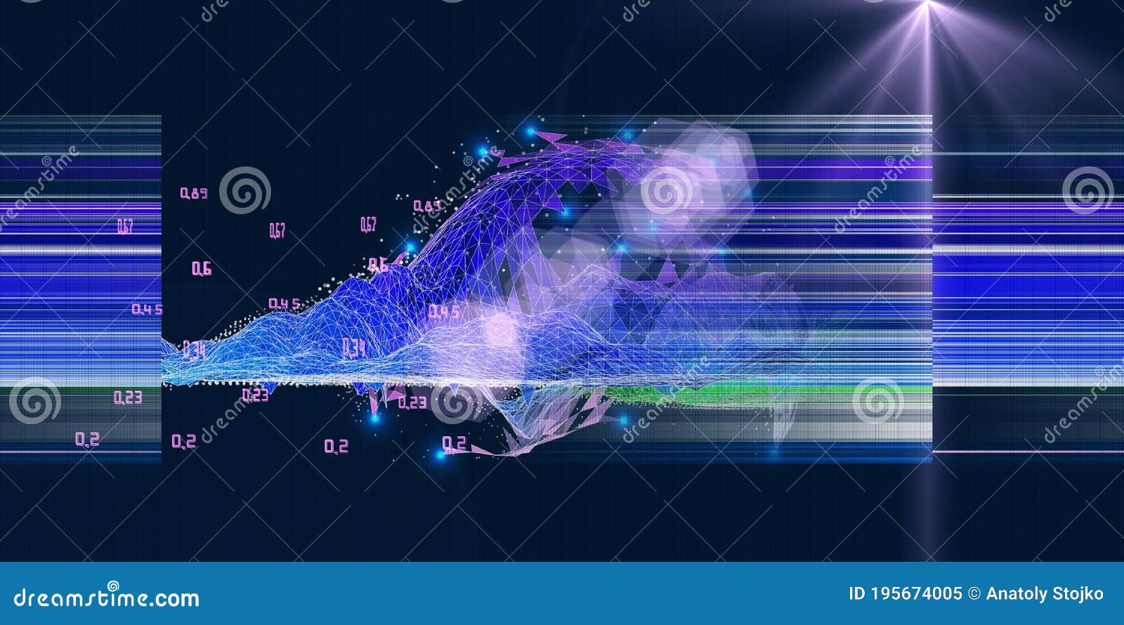 Abstract Analyze Algorithm Artificial Intelligence Data Background. Quantum Computimg Concept ...