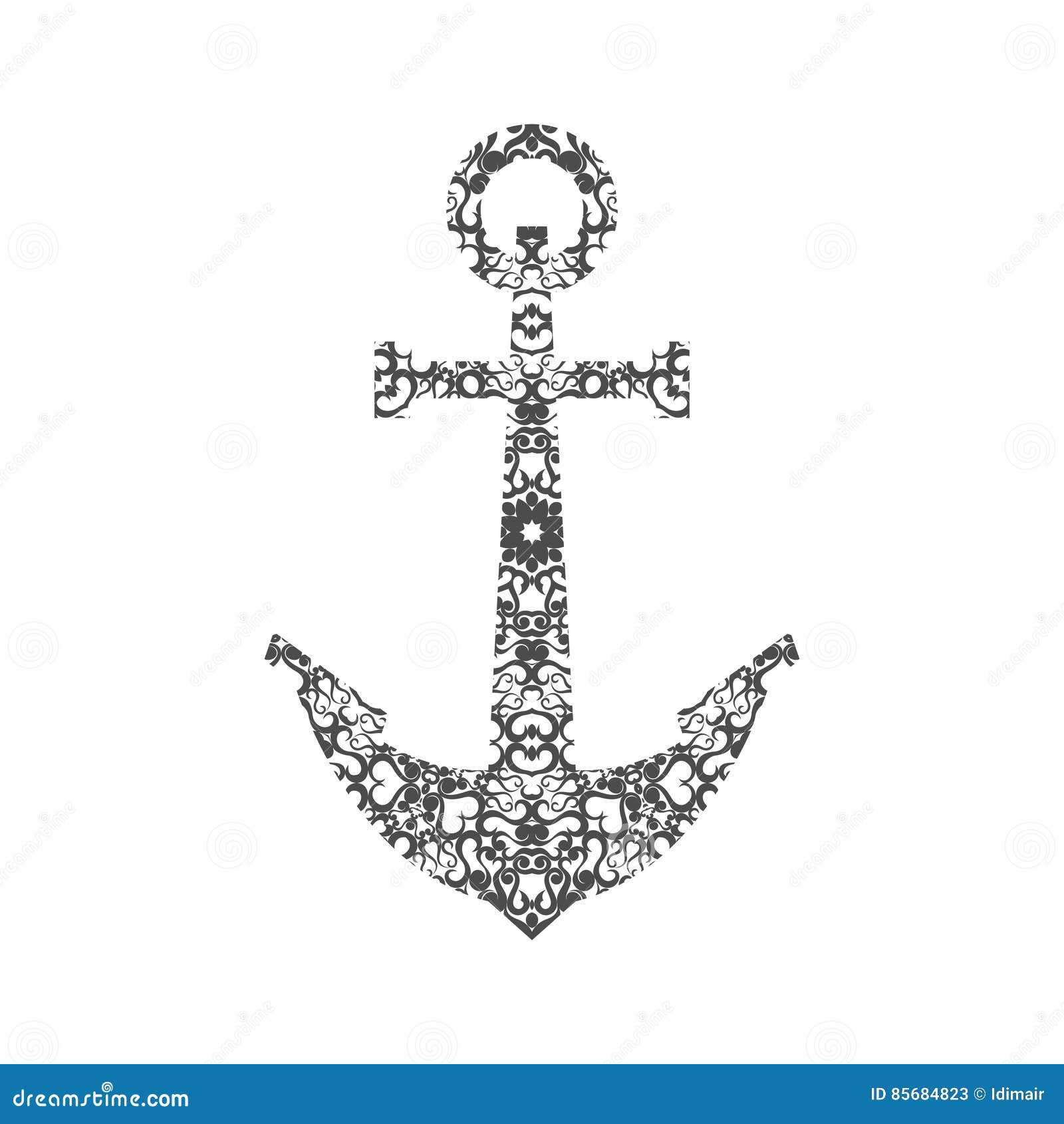 Abstract Anchor Silhouette With Pattern. Vector | CartoonDealer.com ...