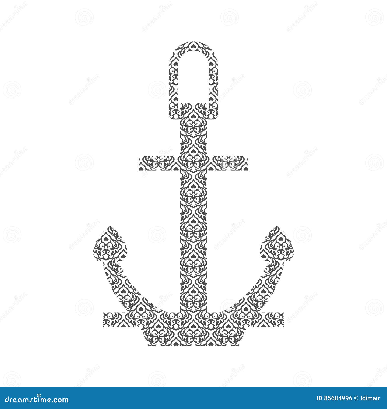 Abstract Anchor Silhouette with Pattern. Vector Stock Vector ...