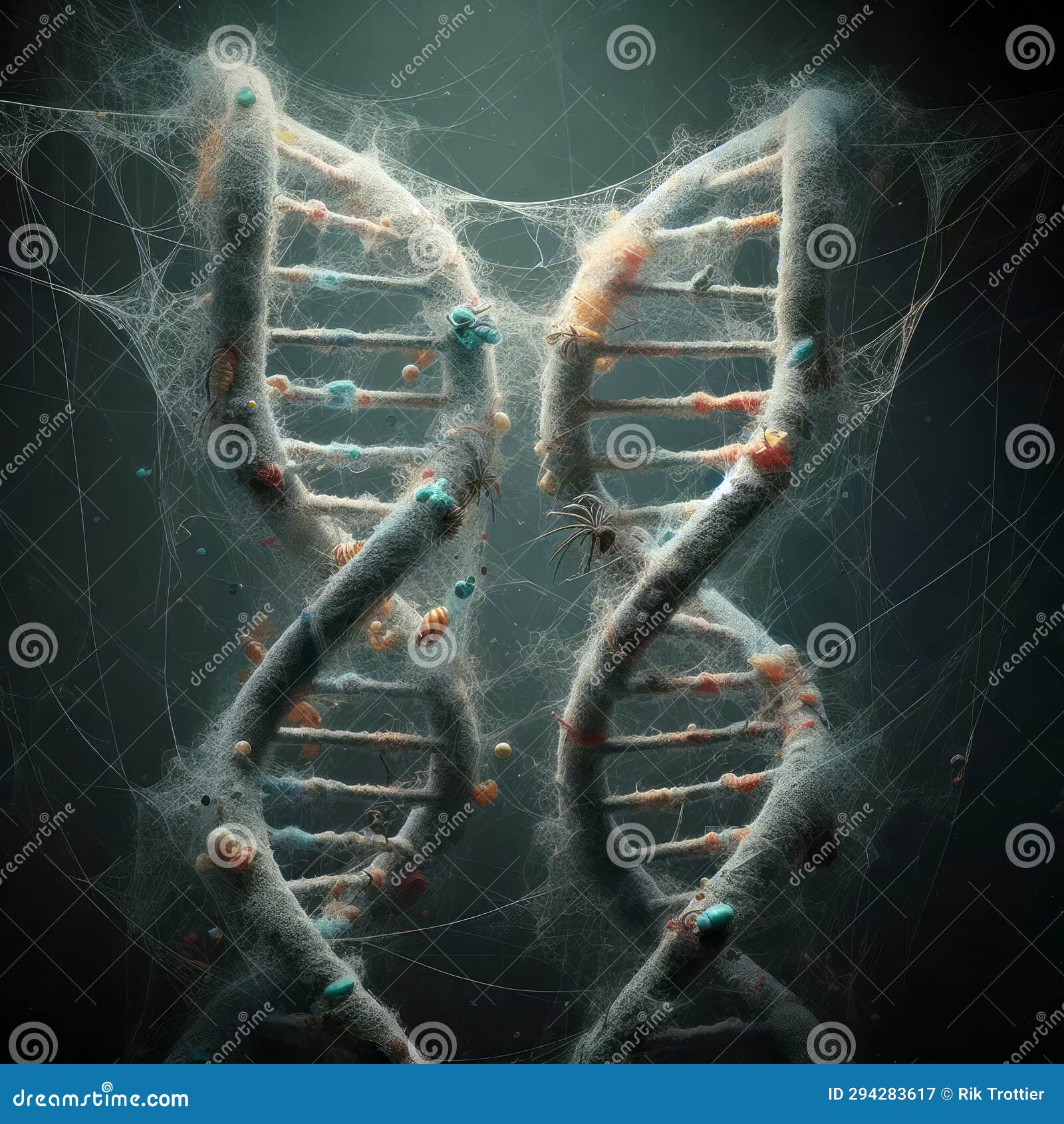 Abstract Ancient Unused Sections of DNA Stock Illustration ...