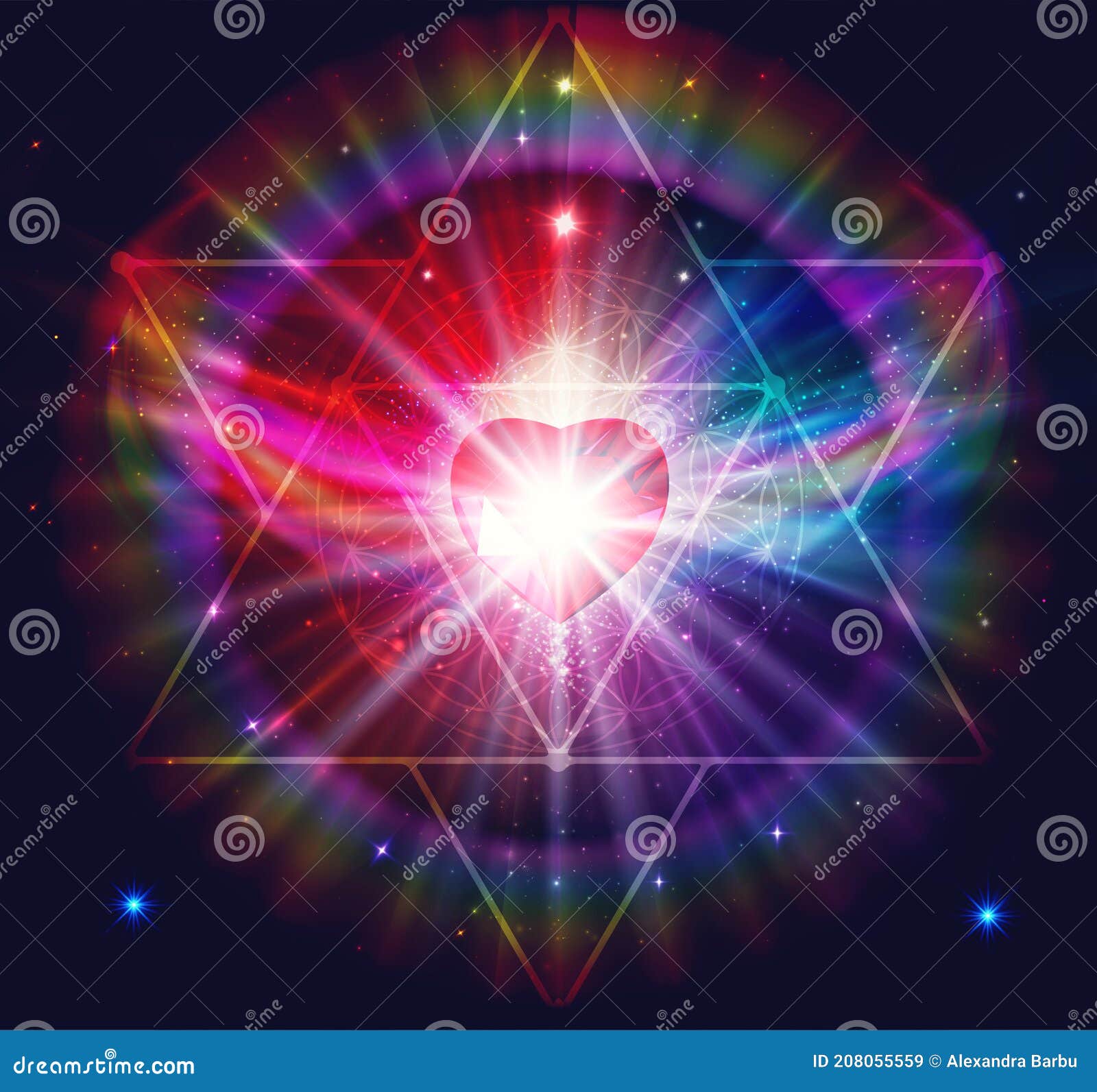 Angel of Light and Love Doing a Miracle, Rainbow Power Energy, Mer Ka ...