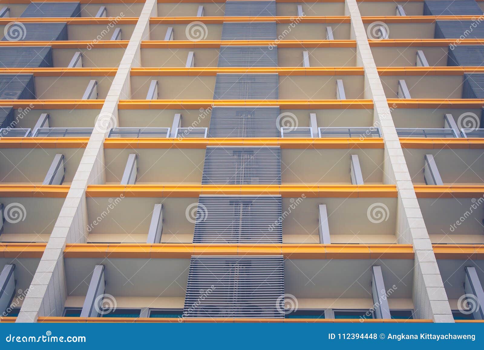 Abstract Angle Bottom View of Front Side of Residential Architecture ...