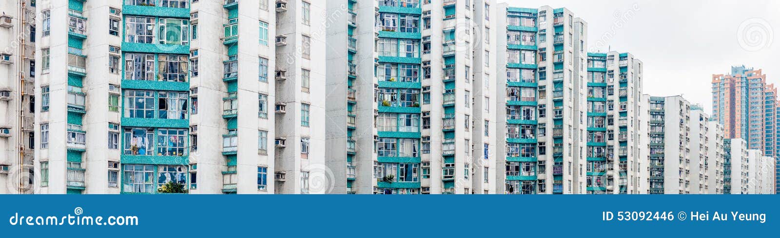 Abstract Angle of Hong Kong Housing in Panorama Stock Photo - Image of ...