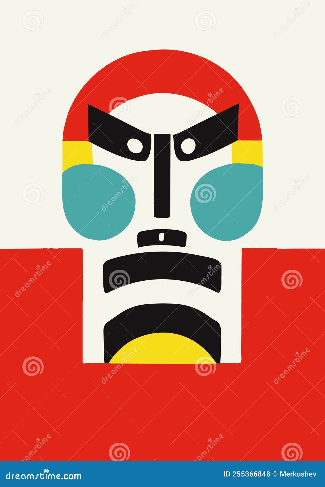 Abstract Angry Face, Poster with Copy Space, Vector Illustration. Stock ...